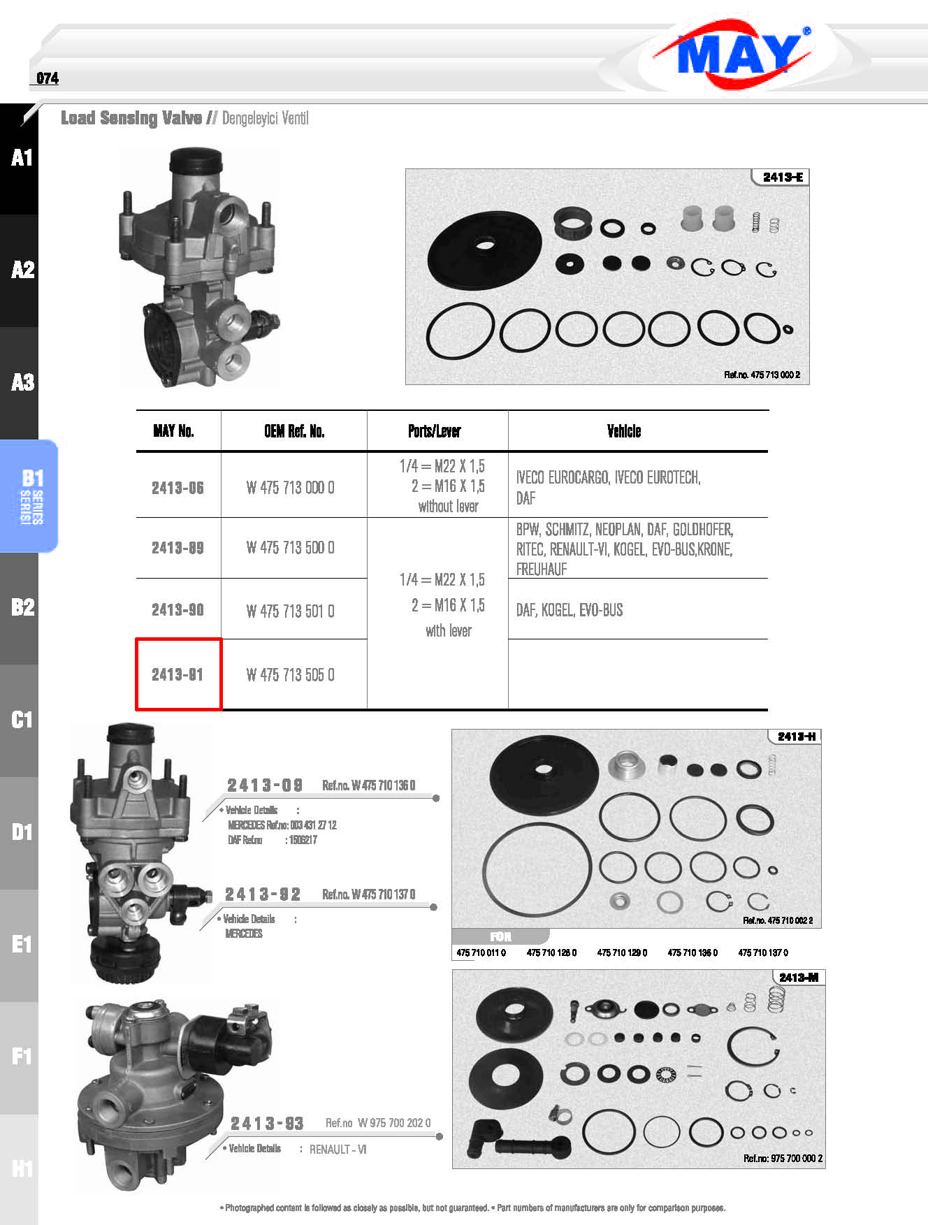 Автозапчасти Пневмо-тормозные механизмы | MAY | Конкорд - запчасти к ...